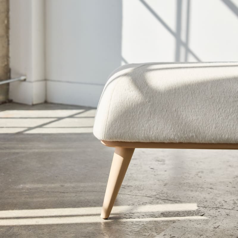 Mid-Century Modern Upholstered Bench | Avocado Green Mattress