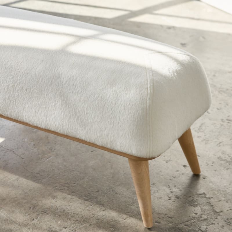 Mid-Century Modern Upholstered Bench | Avocado Green Mattress