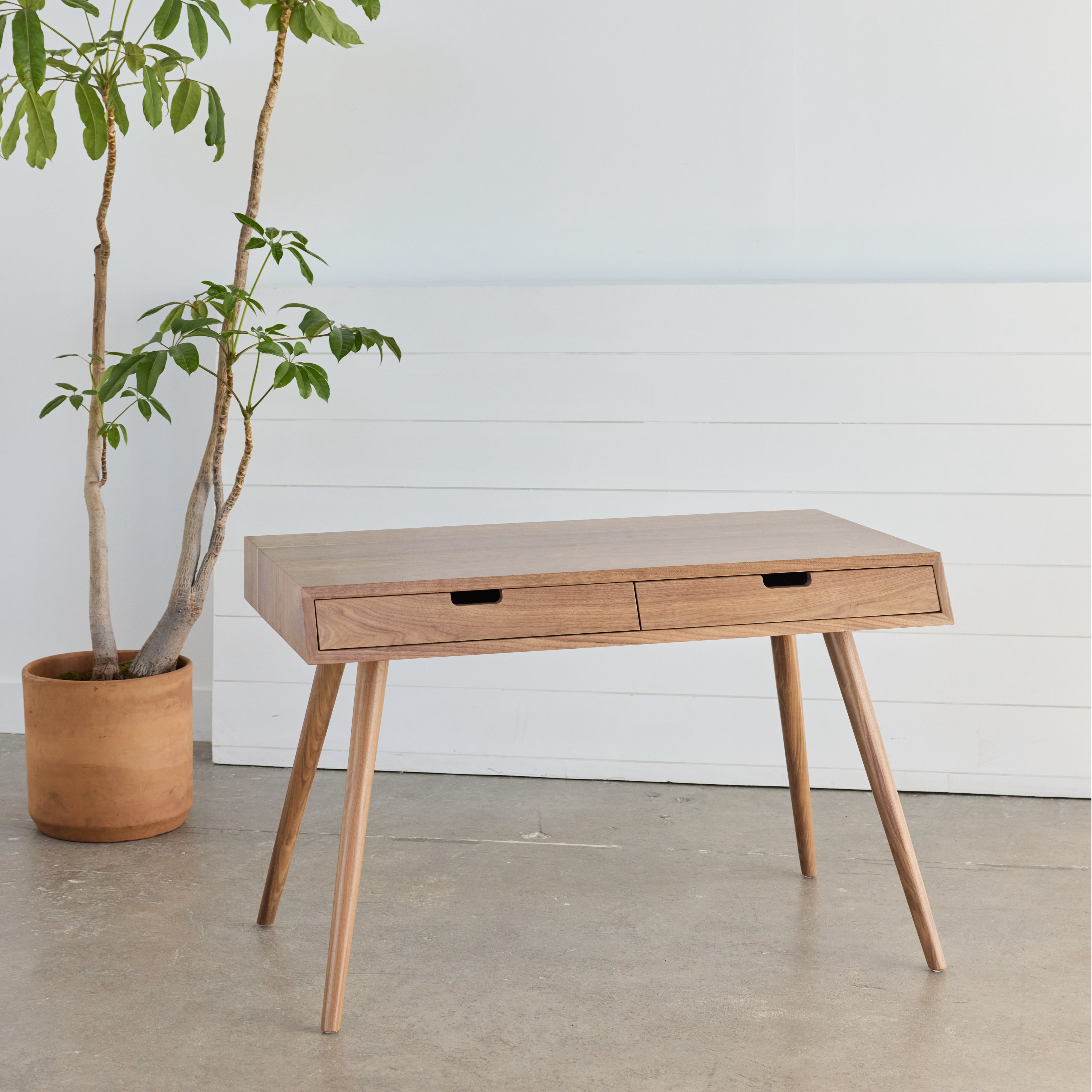 Modern Wood Desk With Drawers